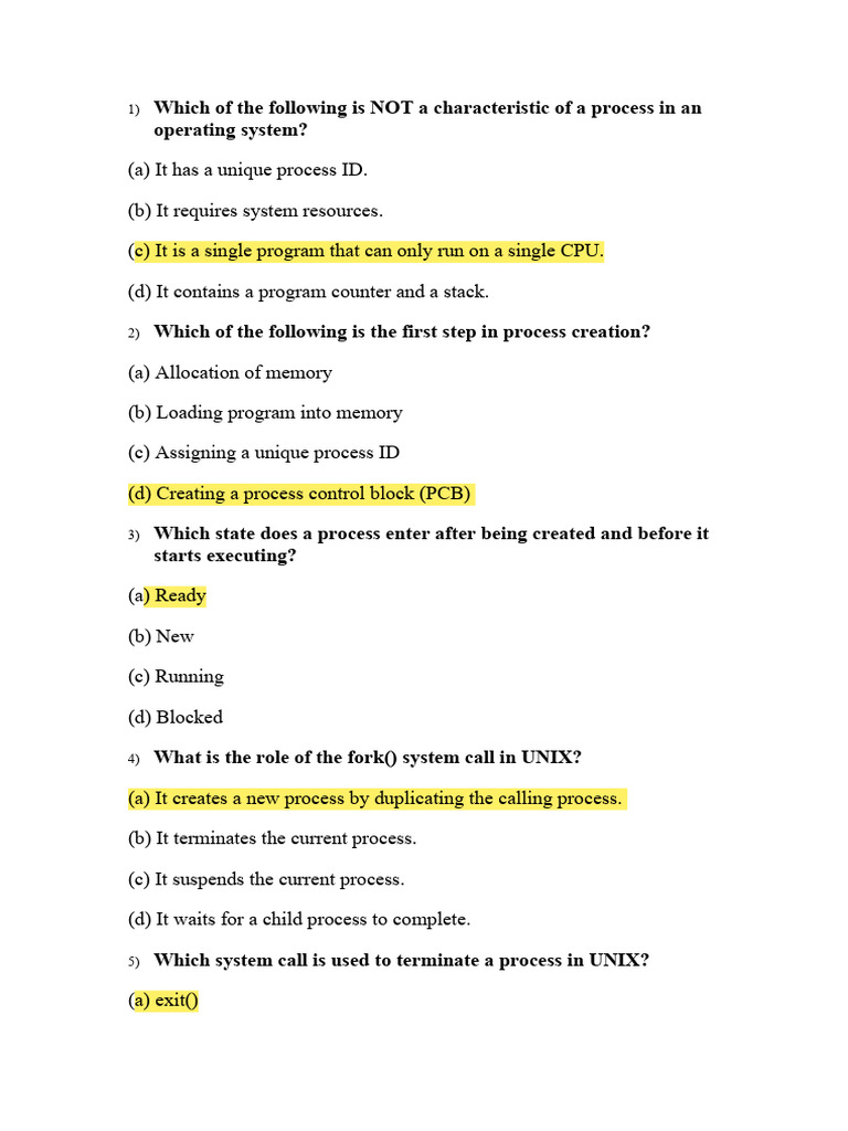 Ch3 Questions DrShoruk OS | PDF | Process (Computing) | Scheduling (Computing)