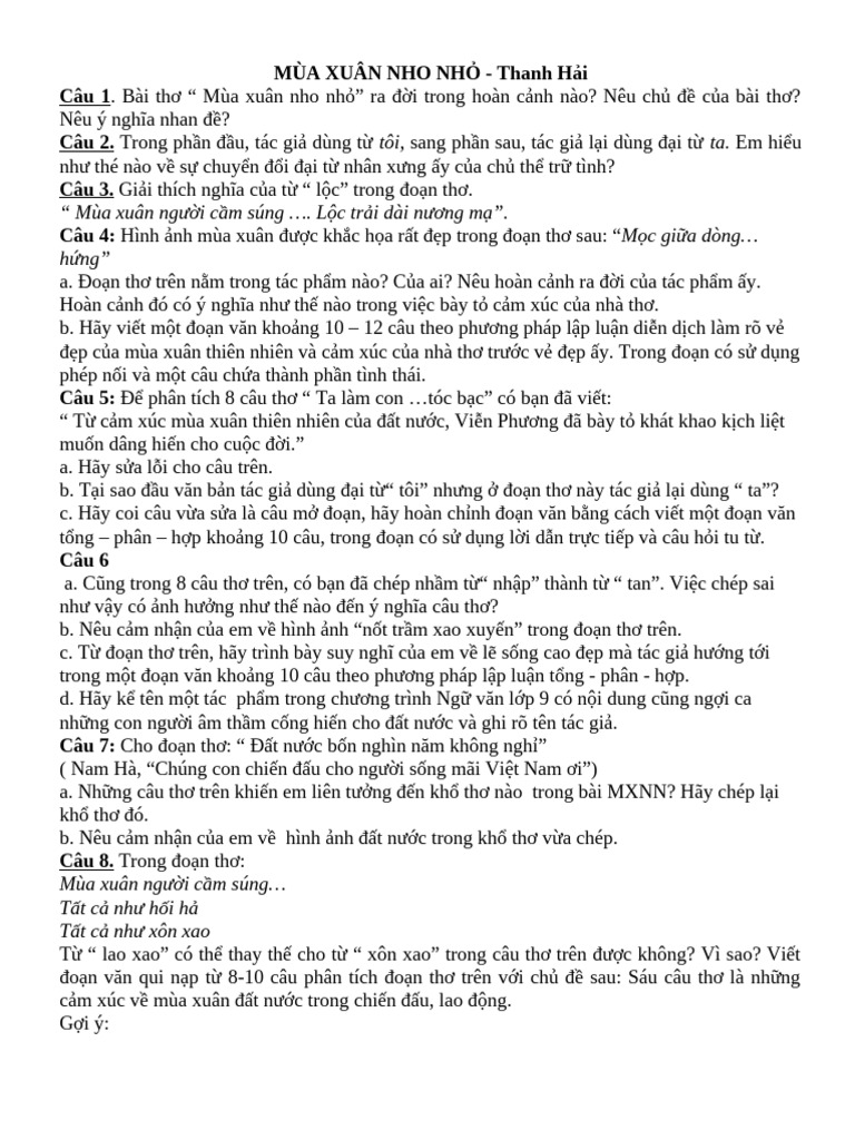 17. MUA XUAN NHO NHO | PDF