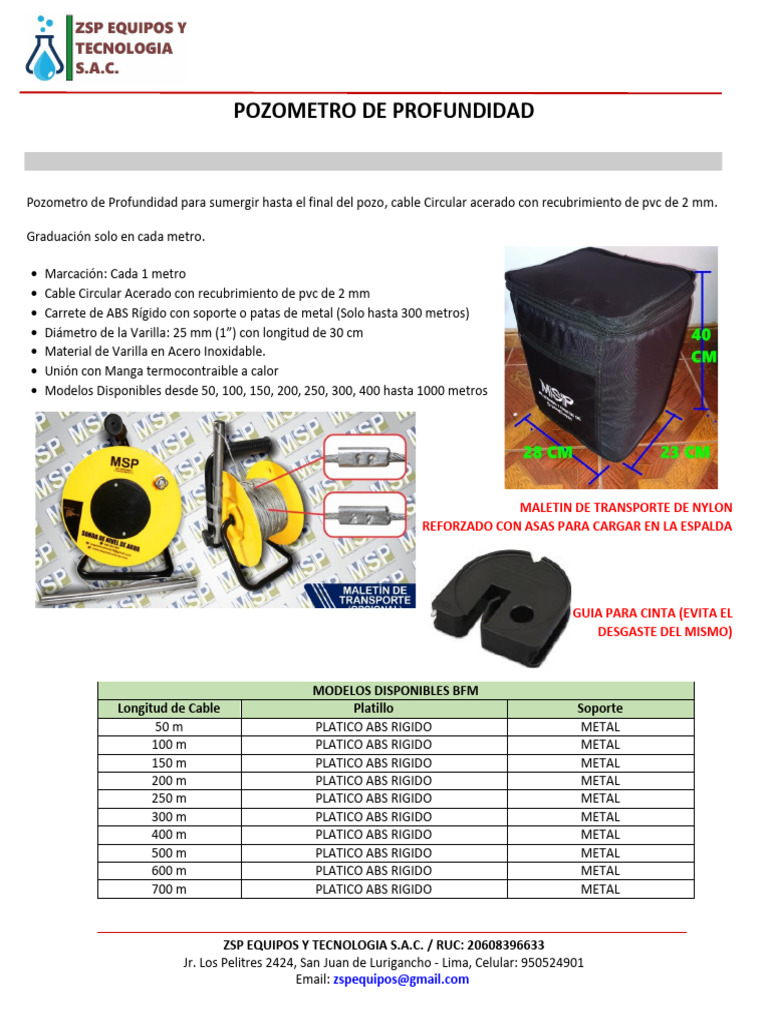POZOMETRO ZSP | PDF | Materiales