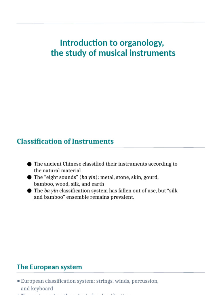 HOM 165 Introduction To Organology | PDF | Musical Instruments | String ...