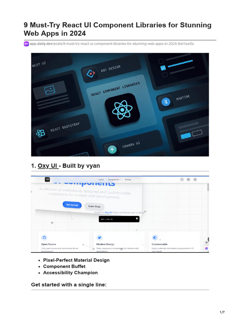 App - Daily.dev-9 Must-Try React UI Component Libraries For Stunning ...