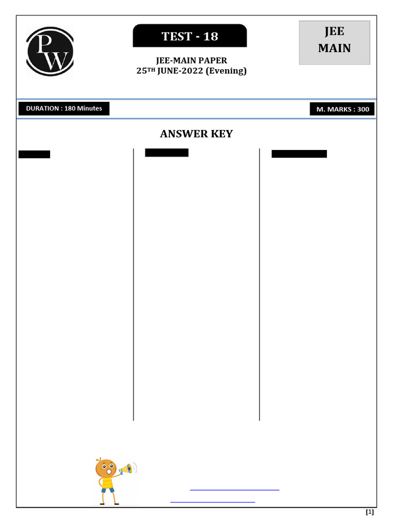 Test-18_Main PYP_Answer Key | PDF | Evaluation Methods | Academia