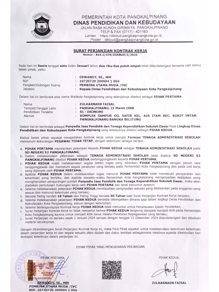 Surat Pengalaman Kerja | PDF