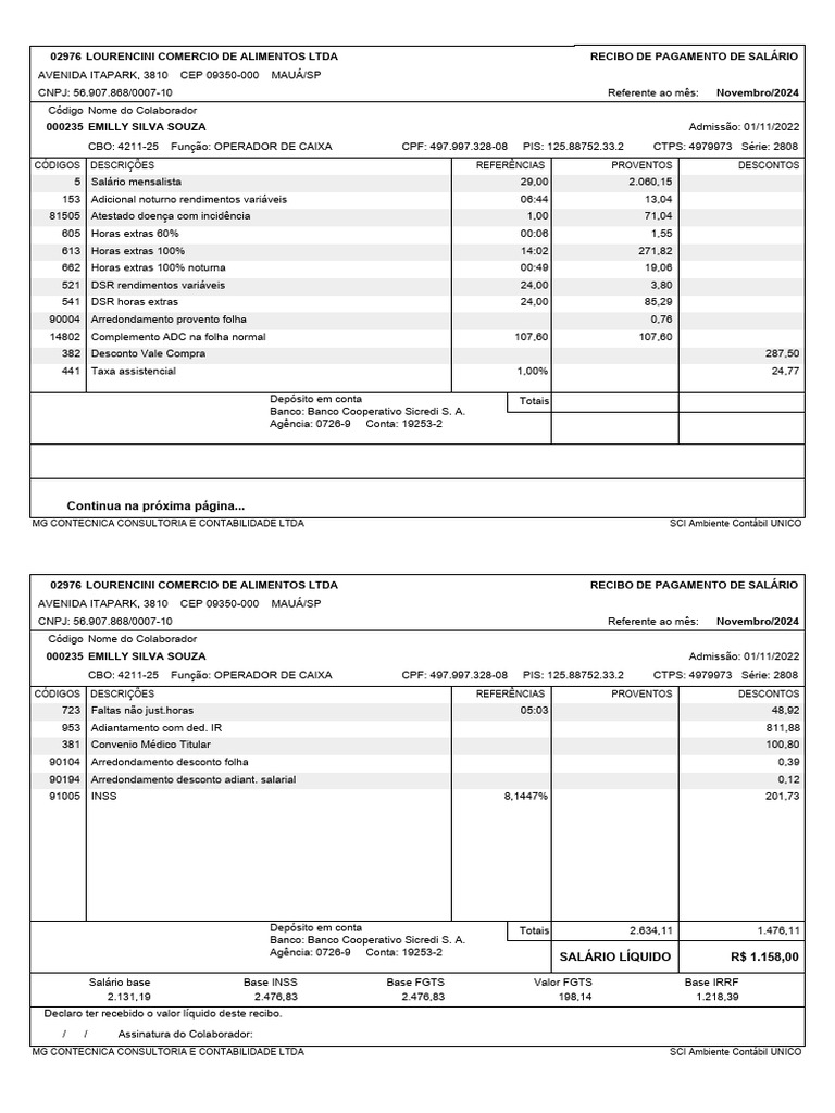 507245 Sci Report 24 Hrs - Reme - Recibo Mensal - 11-2024 - 2976 - Lourencini Comercio de ...