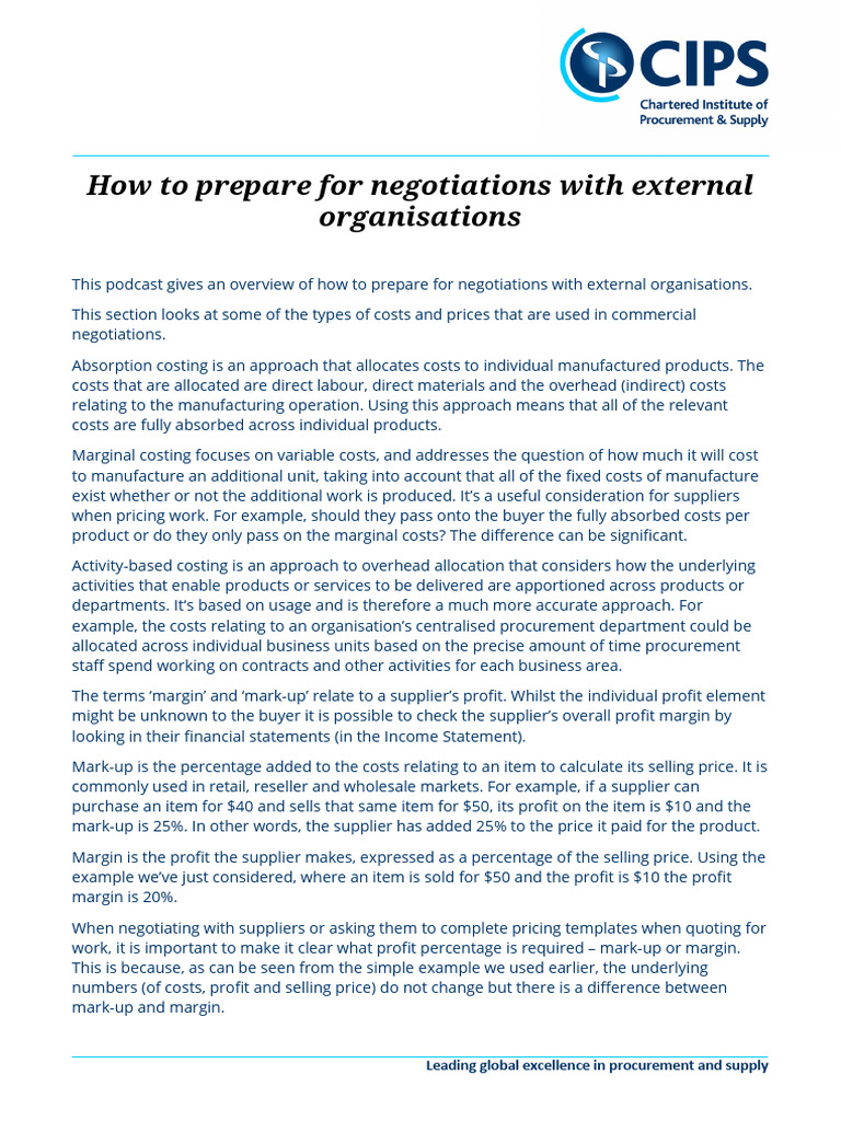 L4M5 LO2 Commercial Negotiations | PDF | Macroeconomics | Microeconomics