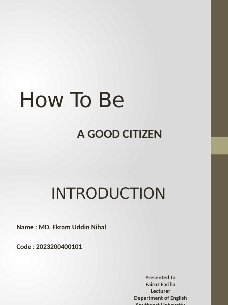 Guide to Good Citizenship Traits | PDF