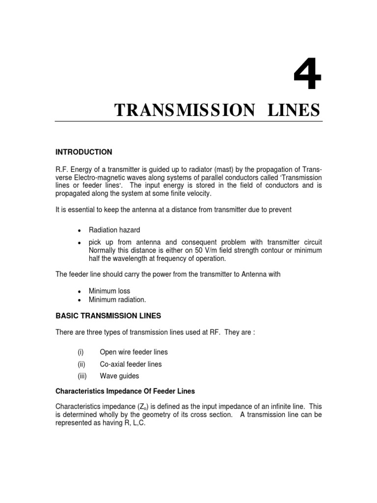 04 Transmission Lines | PDF | Transmission Line | Antenna (Radio)