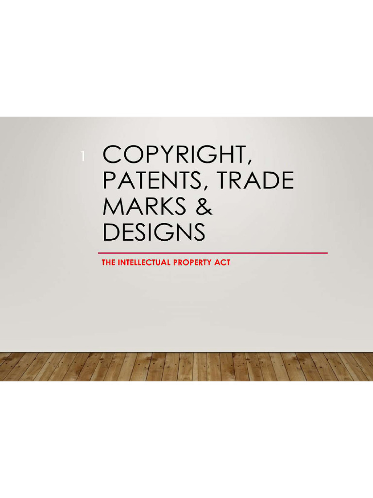 Intellectual Property Act | PDF
