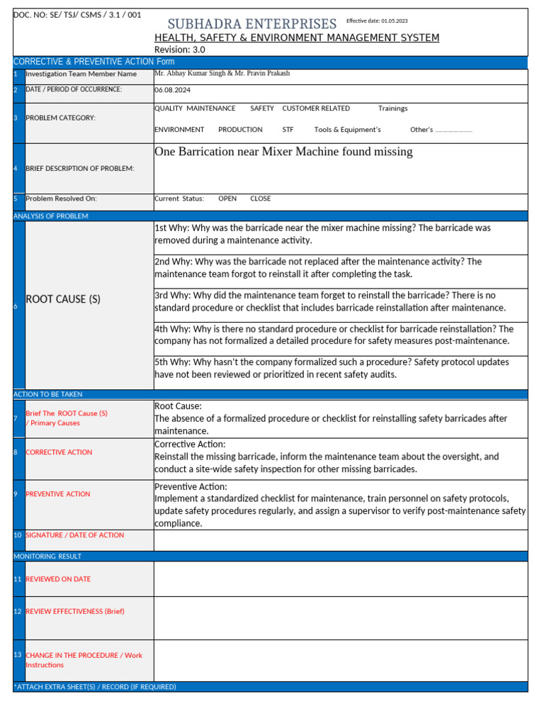 Severity Audit CAPA | PDF | Personal Protective Equipment | Waste ...