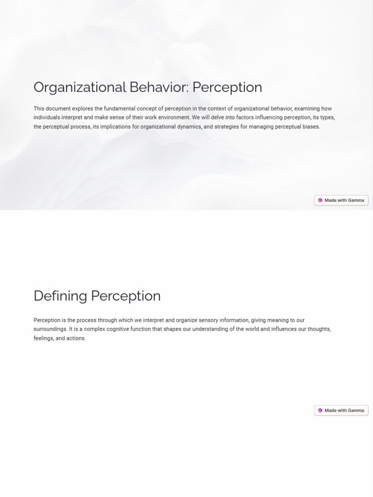 Organizational Behavior Perception | PDF | Perception | Communication