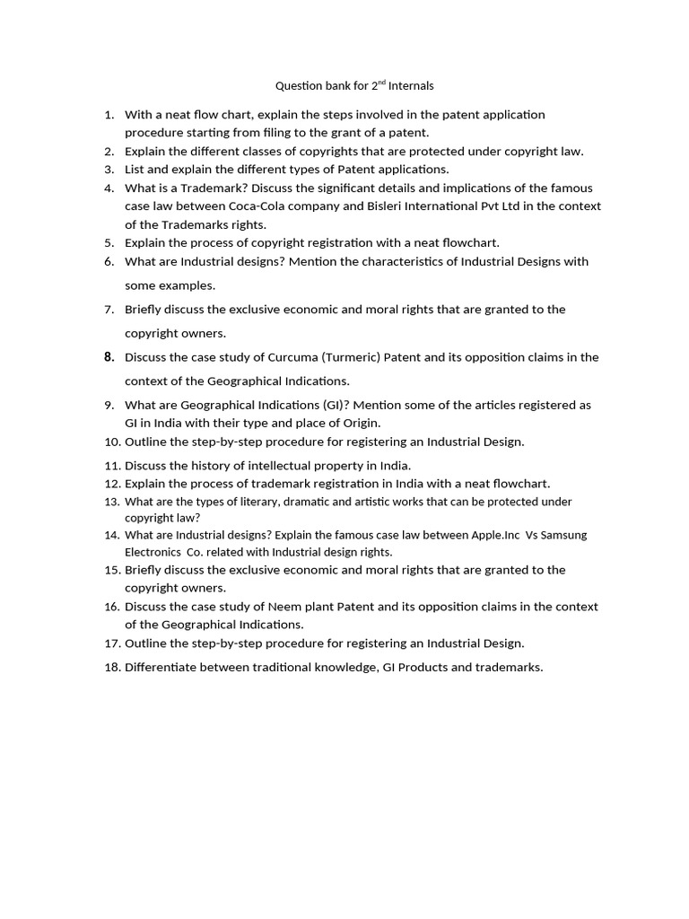 RM Question bank for IA 22224 | PDF