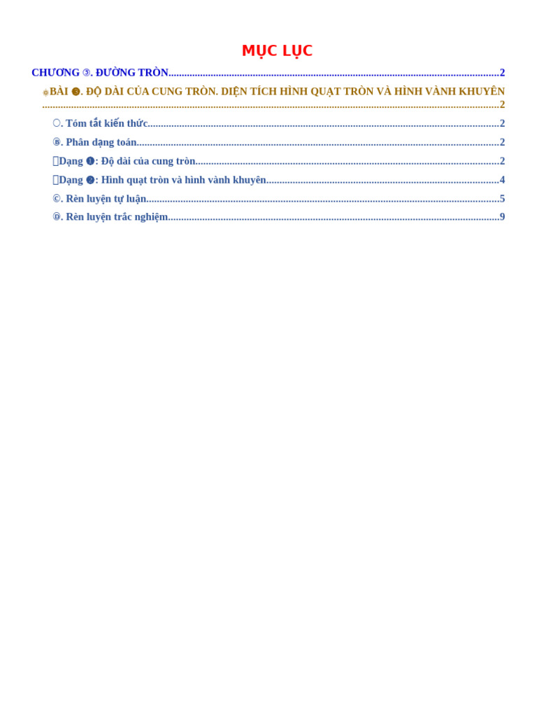 Hh-c5-b3-Do Dai Cung Tron Dien Tich Hinh Quat Tron Hinh Vanh Khuyen | PDF