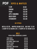 Dandy Menu with Prices and Specials | PDF | Hamburgers | Pizza