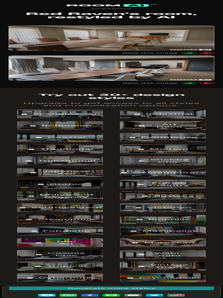 AI Room Design Styles Showcase | PDF