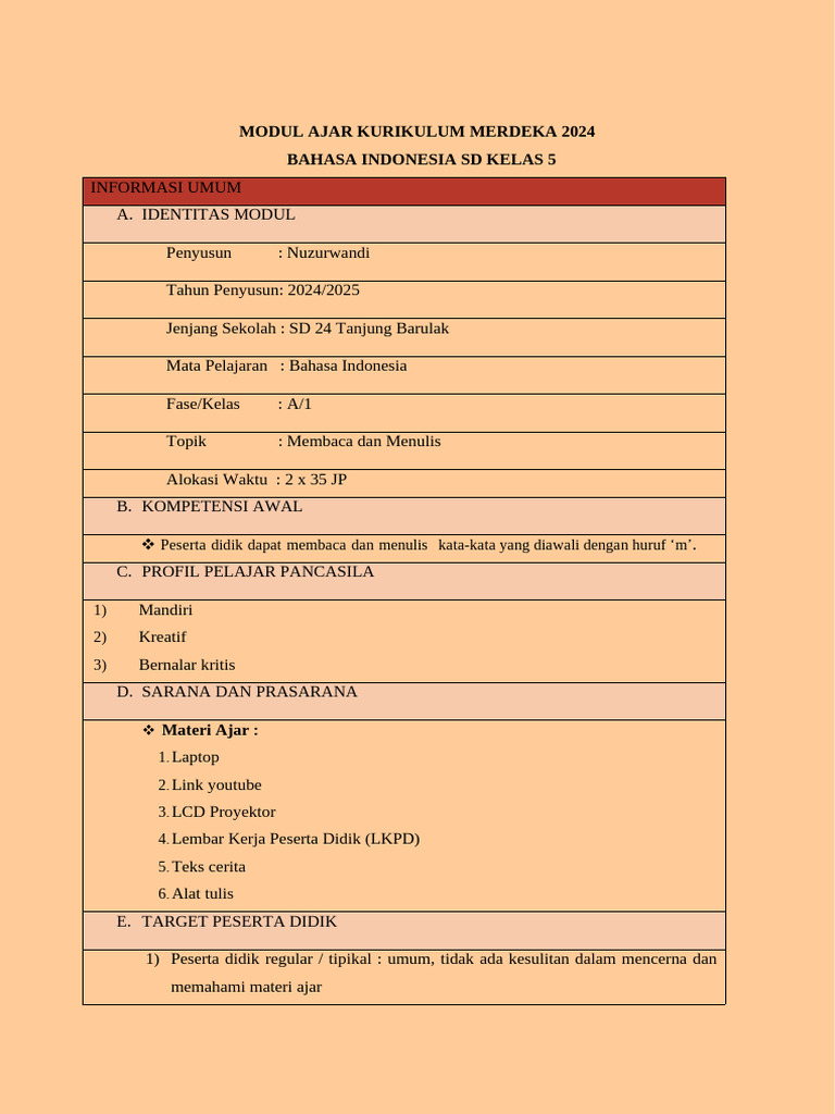 Modul Ajar Sinuz New | PDF