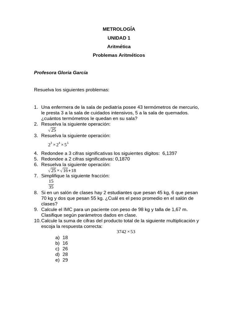 M1-P1-Problemas-aritmeticos-Unidad1-Metrologia-corregido | PDF