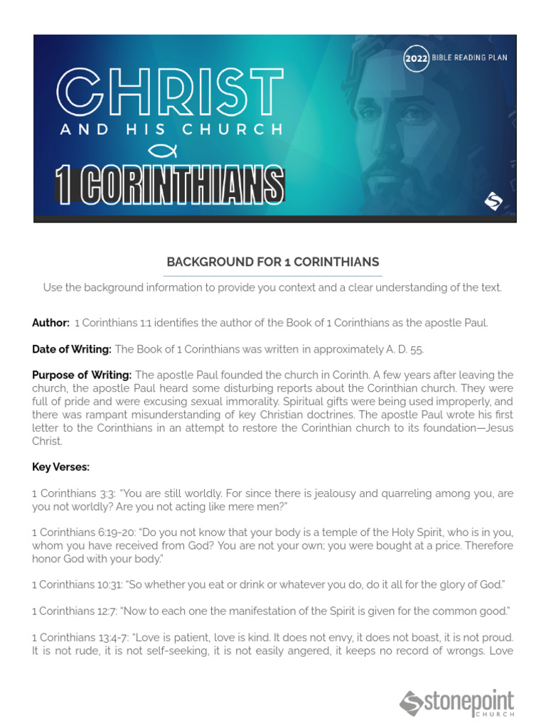 1 Corinthians Background | PDF | First Epistle To The Corinthians ...