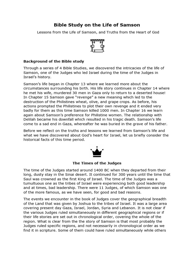 Bible Study On The Life of Samso | PDF | Samson | Delilah