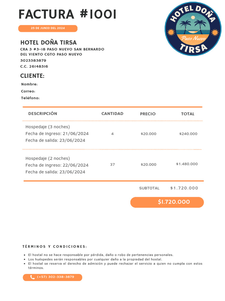 Términos y Condiciones Hotel 2024 | PDF