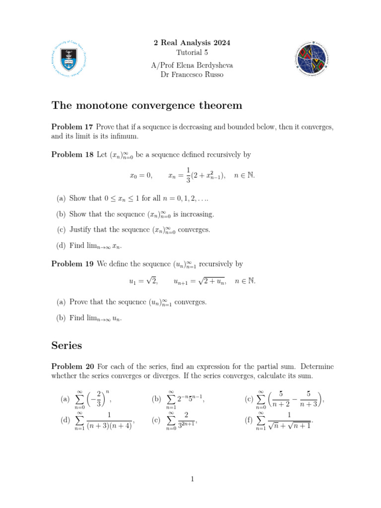 Real Analysis Tut5 | PDF