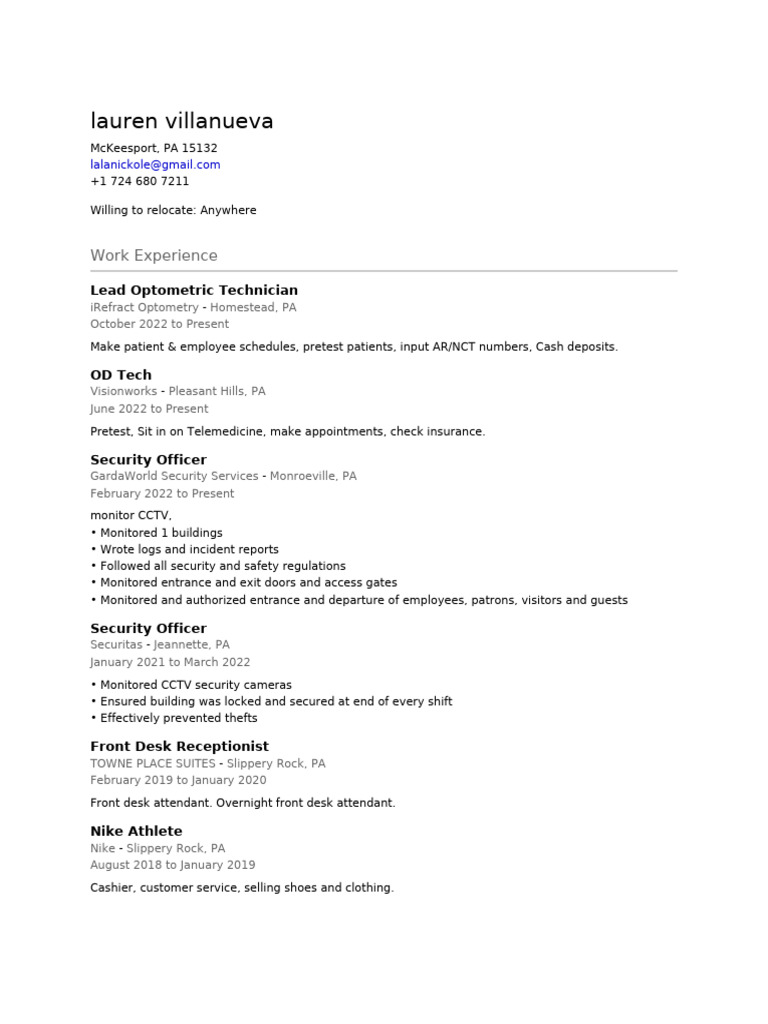 Resume Eee | PDF
