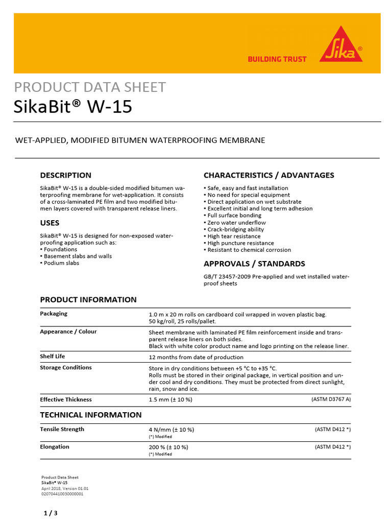 Sikabit W 15 | PDF | Secondary Sector Of The Economy | Building Engineering
