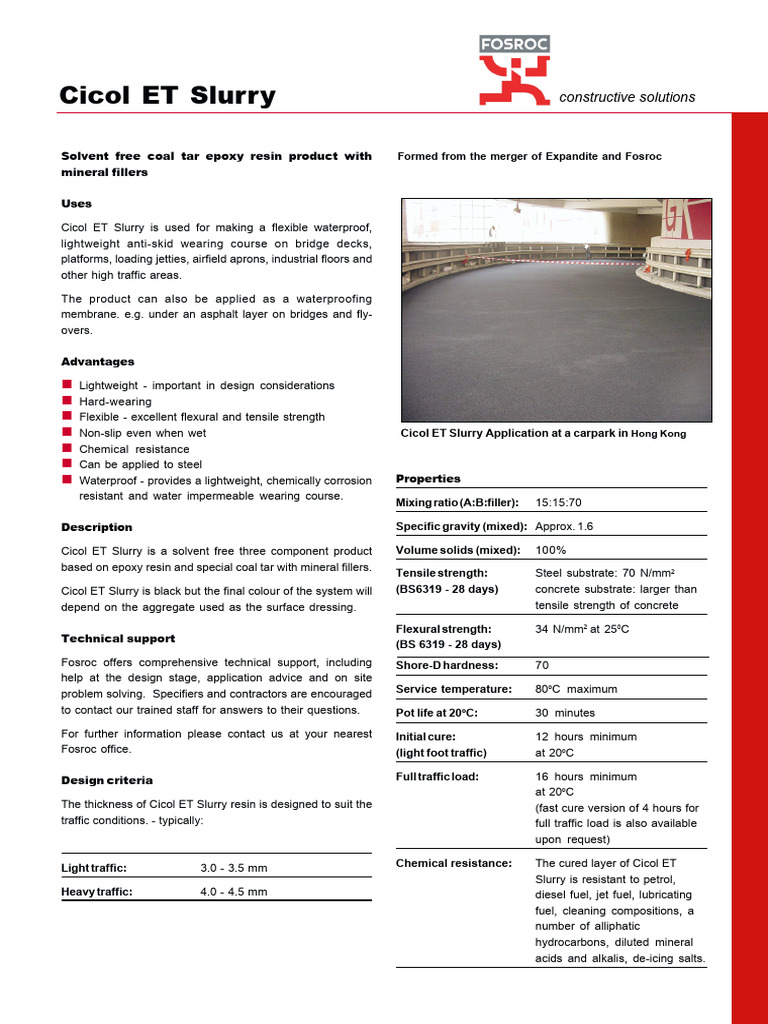 (PDS)_Cicol_ET_Slurry | PDF | Concrete | Abrasive