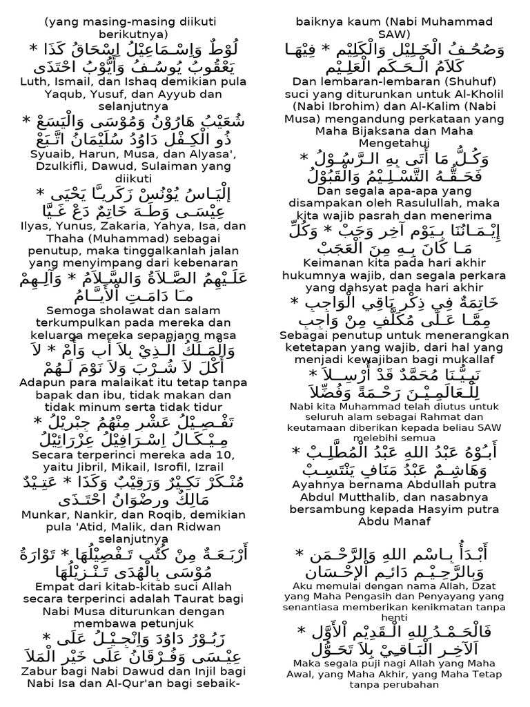 Nadhom Aqidatul Awam | PDF