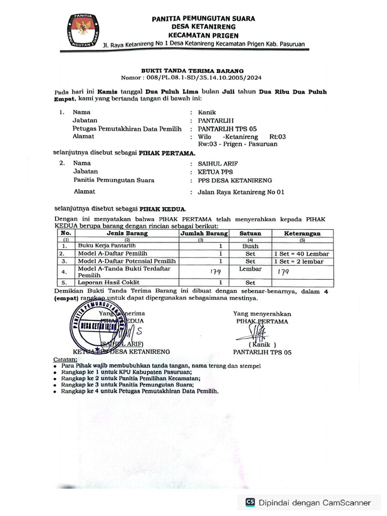 BTTB PANTARLIH KE PPS TPS 05 | PDF