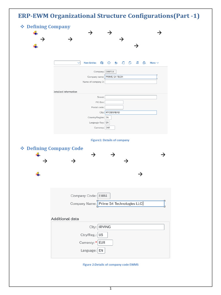 ERP-EWM Organizational Structure Configurations (Part - 1) | PDF ...