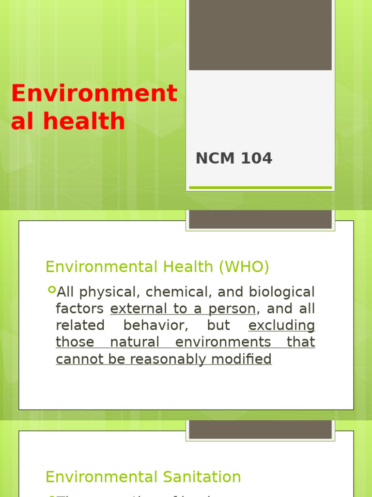 Environmental Health Module 4 | PDF | Sanitation | Toilet