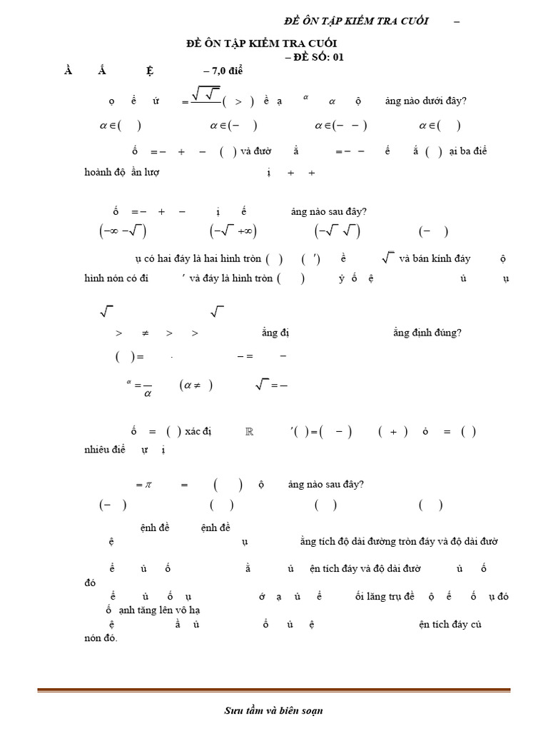 Cki Toan 12 de So 01(70tn-30tl) Theo-ma-tran-bo Hdg | PDF