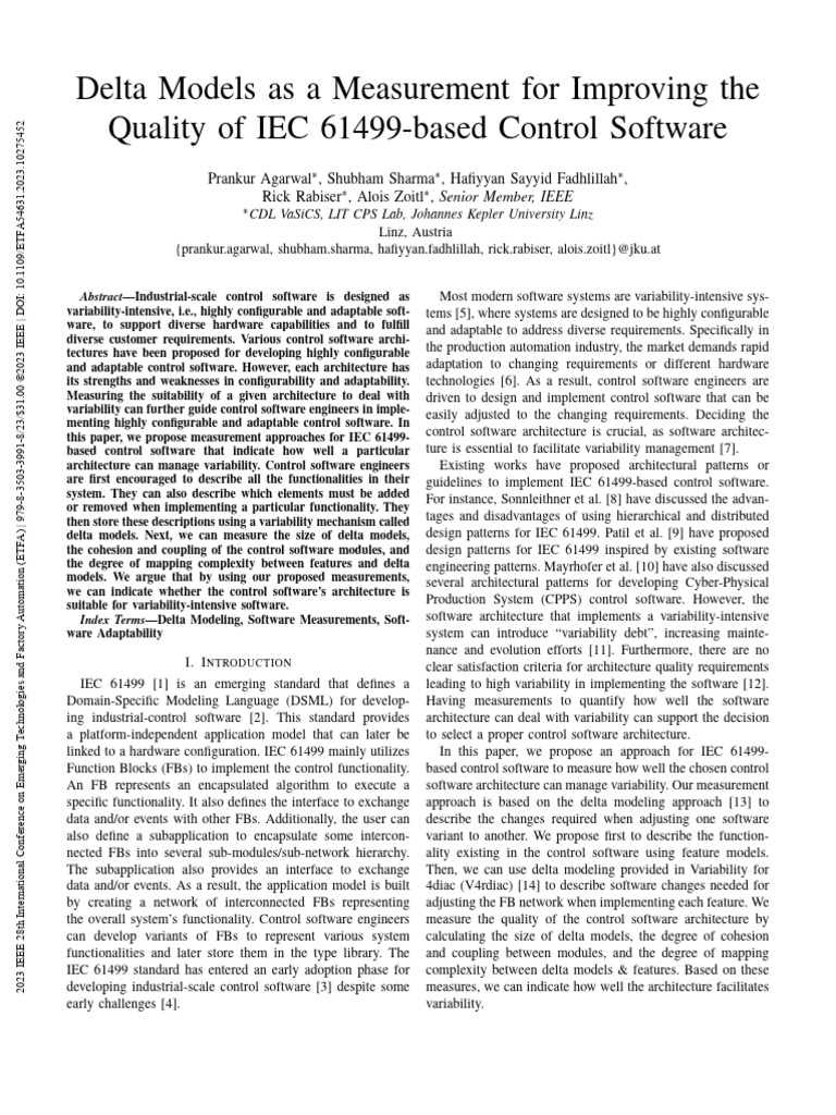 Delta Models As A Measurement For Improving The Quality of IEC 61499 ...