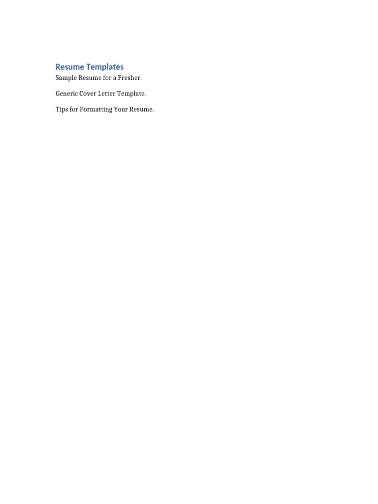 Resume Templates | PDF