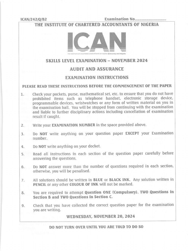 AUDIT & ASSURANCE Nov 2024 | PDF