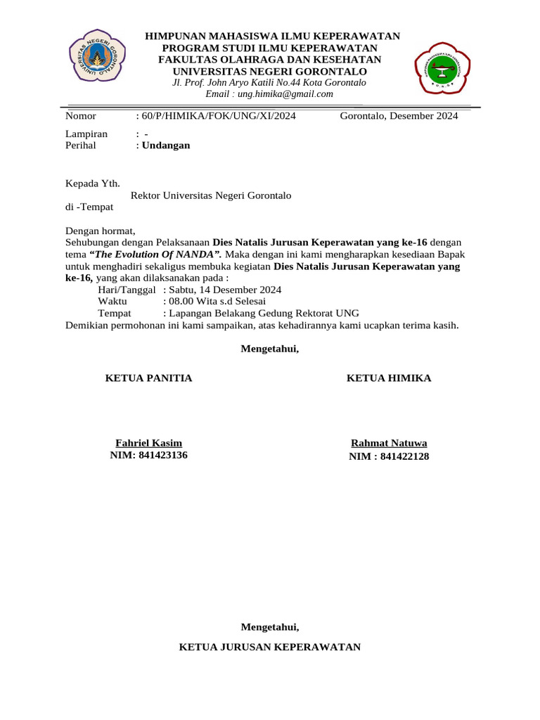 Undangan Dies Natalis Keperawatan | PDF