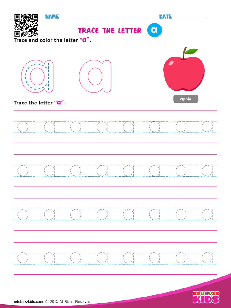 Writing Lowercase Letter A | PDF