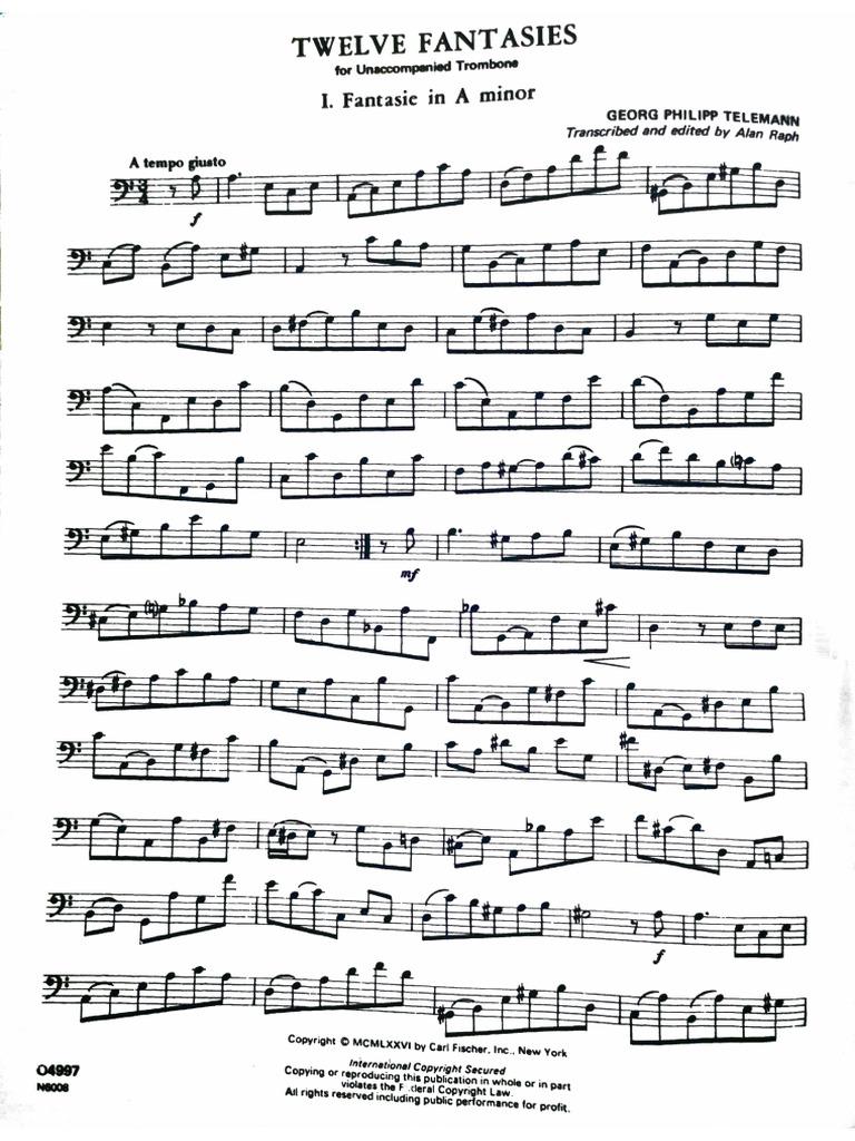 Telemann Fantasie in A Minor | PDF