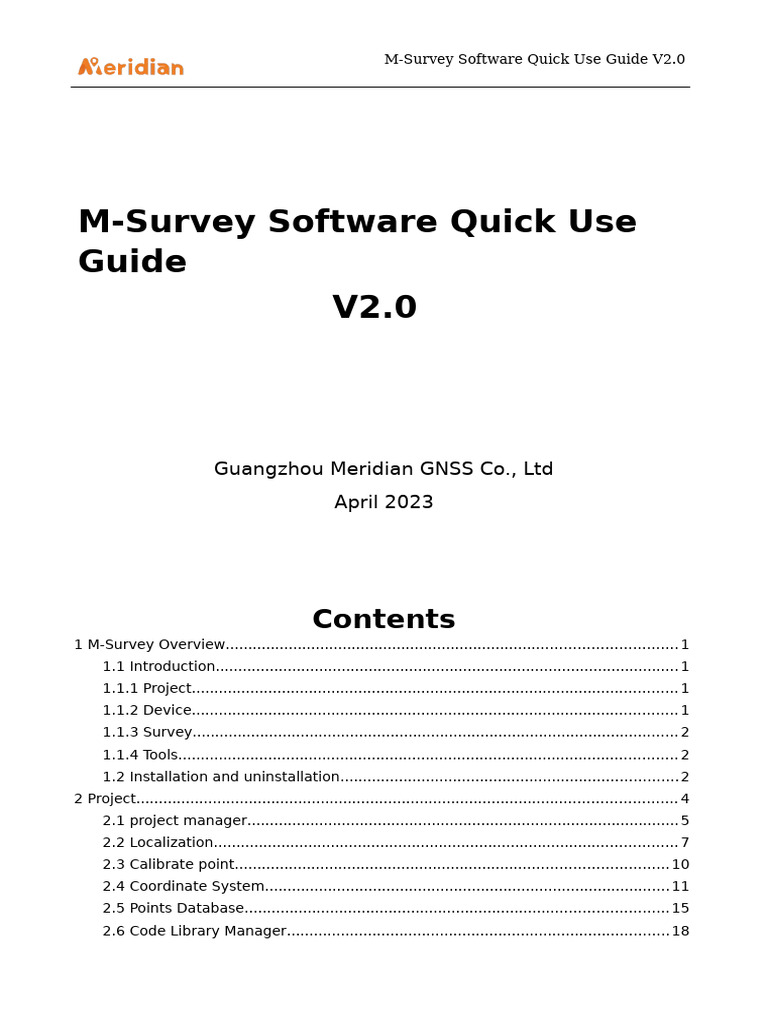 M-Survey Software Quick Use Guide V2.0 | PDF | Surveying | Computer Network