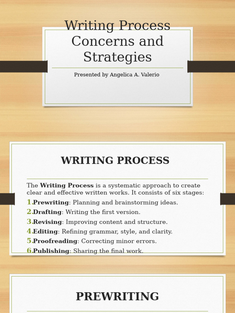 Writing Process Concerns and Strategies | PDF | Proofreading | Human Communication