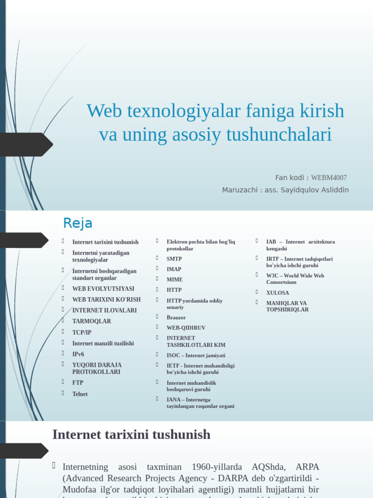 1 DARS Taqdimot | PDF