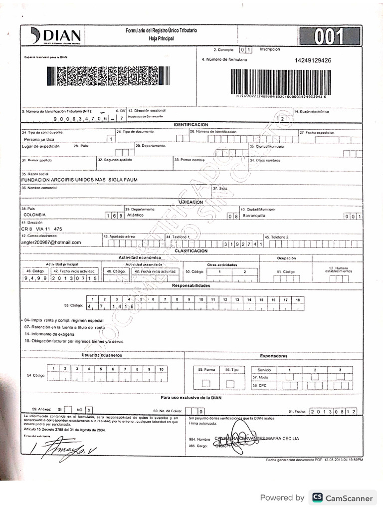 Anexos Documentos de Registro Legal. | PDF