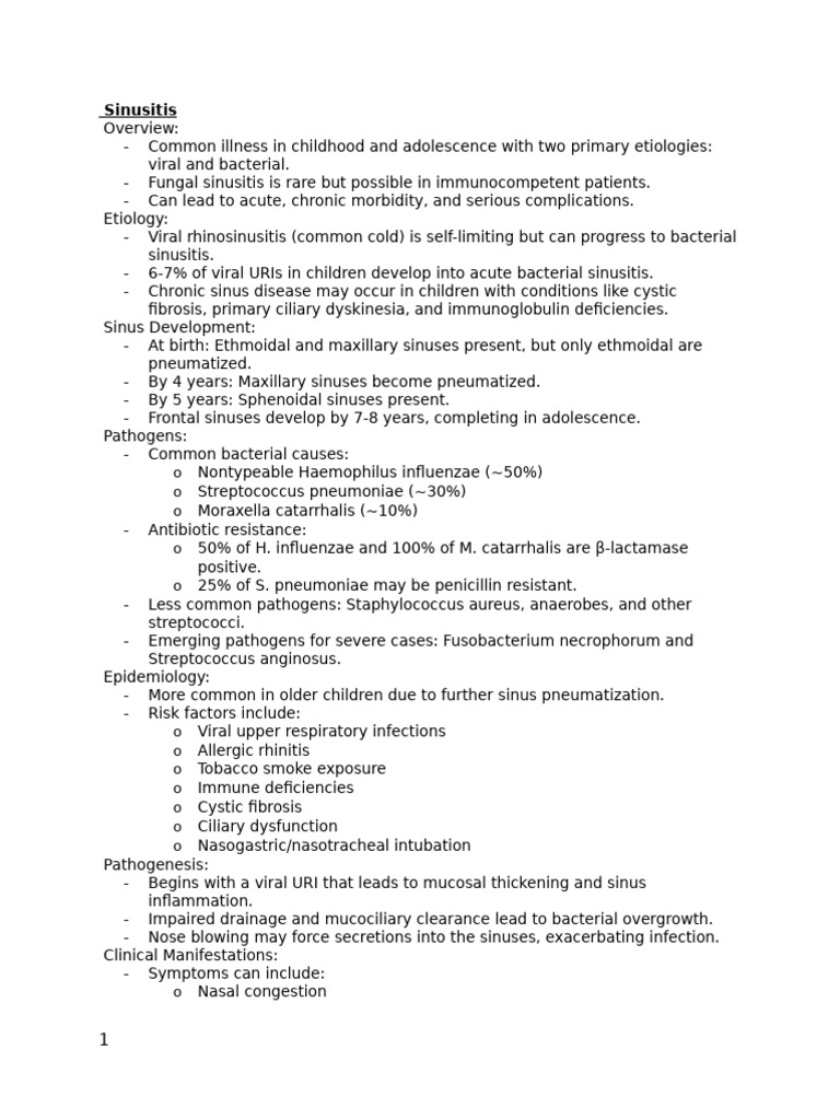Sinusitis | PDF | Cough | Asthma