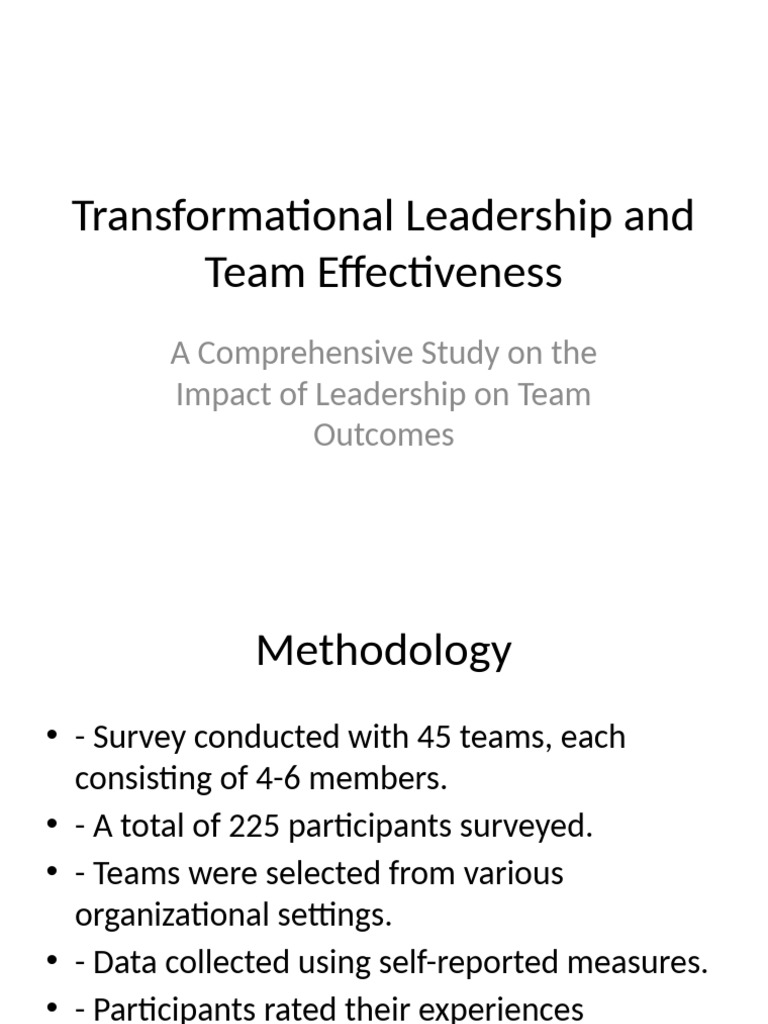 Transformational Leadership Team Effectiveness | PDF