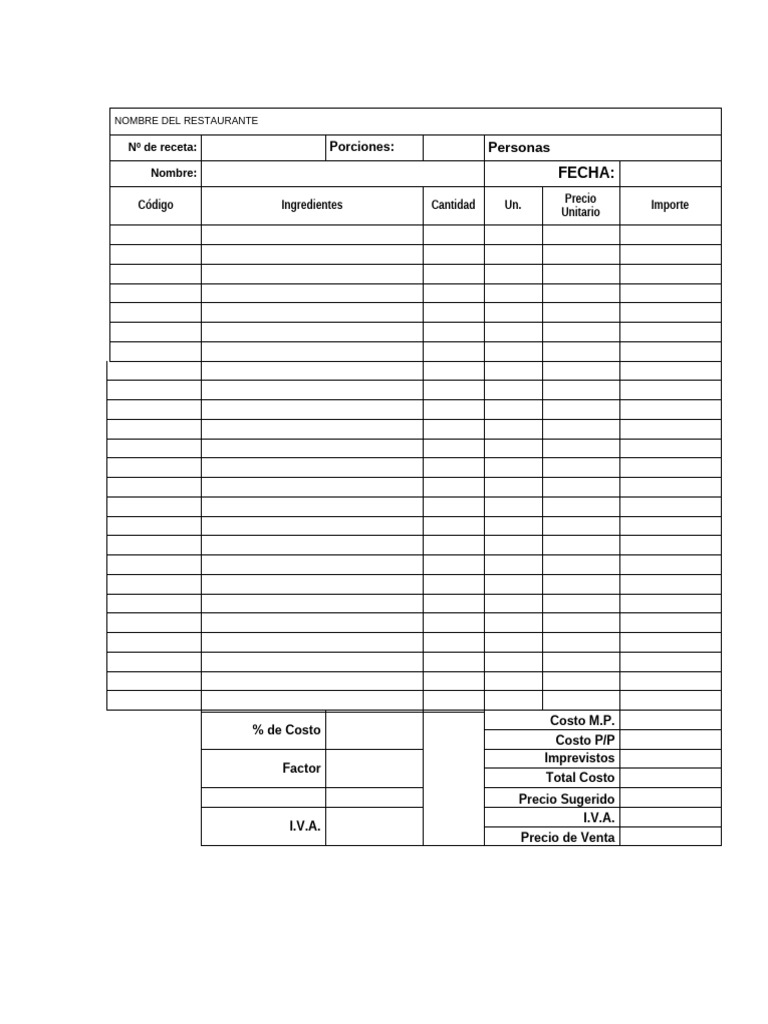 Formato en Blanco | PDF