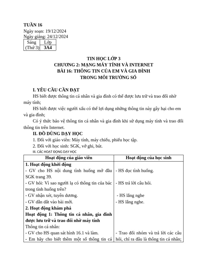 KHBD - Tuan 16 - Thai | PDF