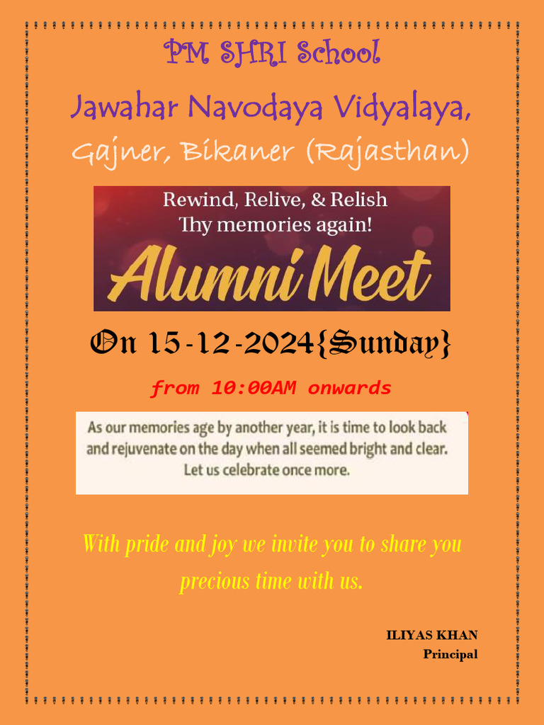 Alumni Meet Invitation | PDF