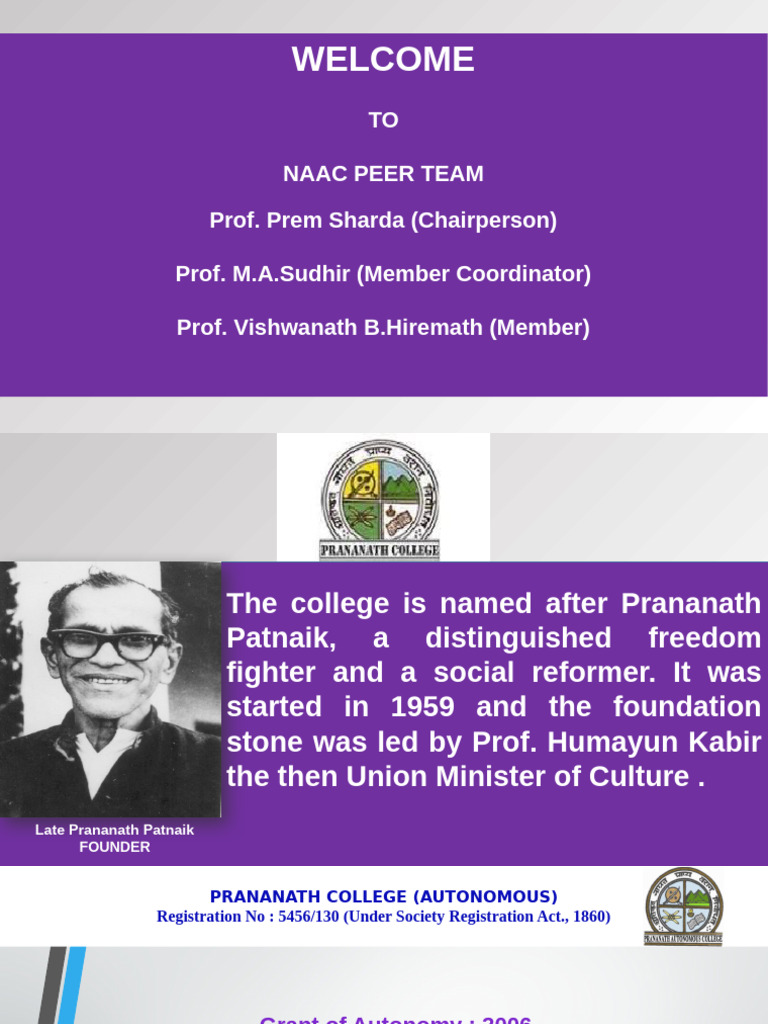 Prananath Autonomous Naac Principal Presentation | PDF | Educational Technology | Libraries
