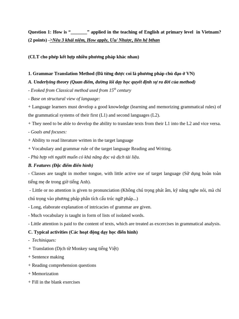 Mẫu đề thi cuối khóa | PDF | Second Language | Learning