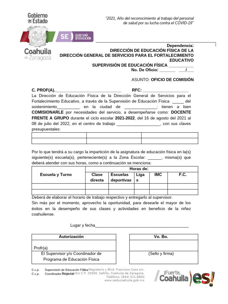 Oficio de Comision 21 22 | PDF